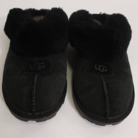 UGG | Shoes | Womens Ugg Black Sn 525 Coquette Sheepskin Suede Mule ...